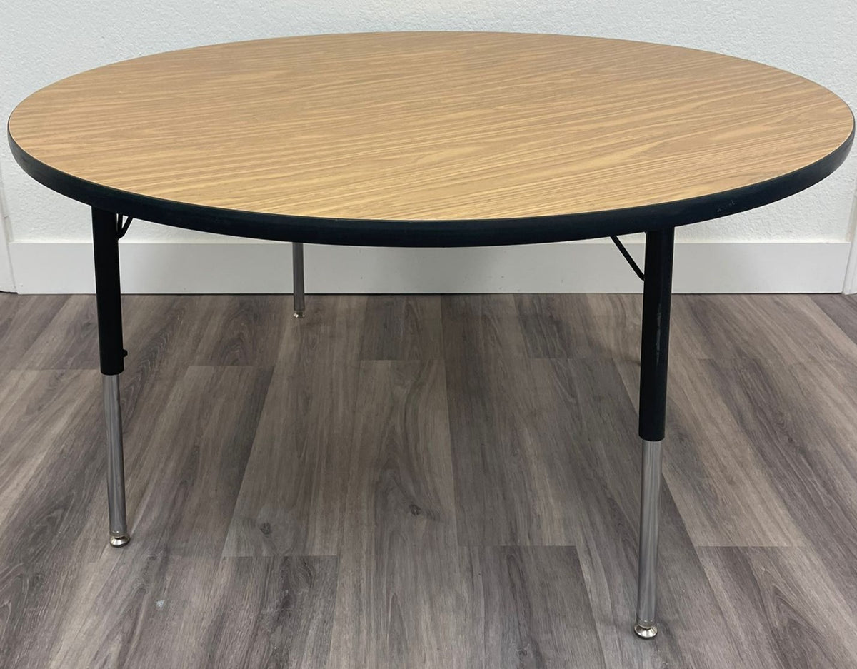60" Round Activity Table, Adjustable Legs, Wood Grain Top (RF) – School ...